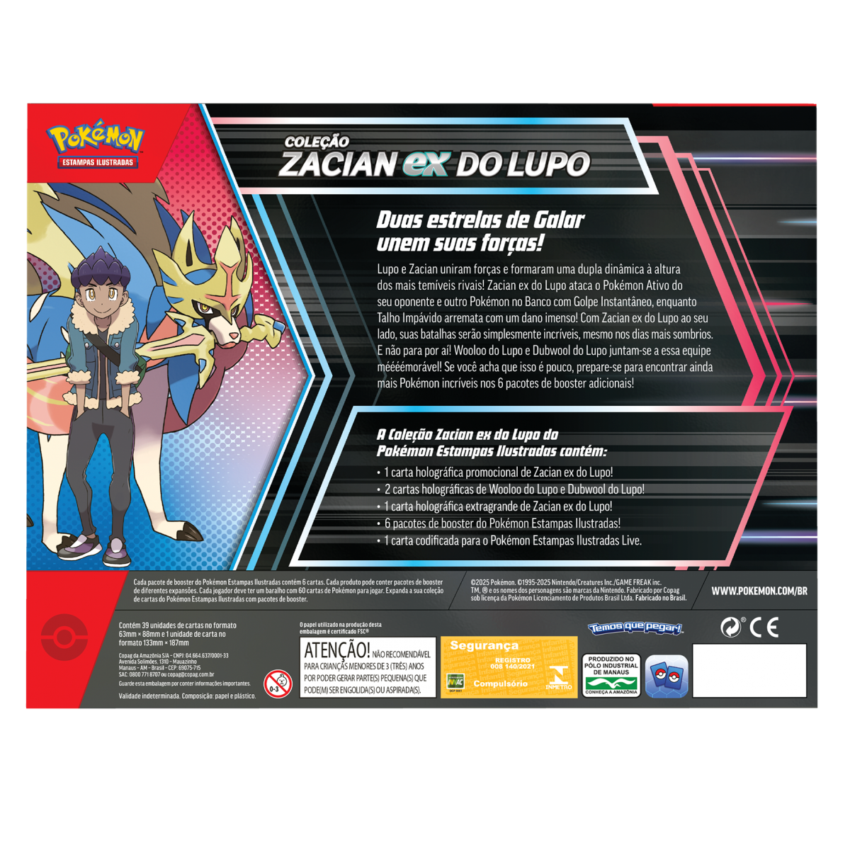 POKEMON BOX COLEÇÃO ZACIAN EX DO LUPO | Pokemon | Paladins Games Store